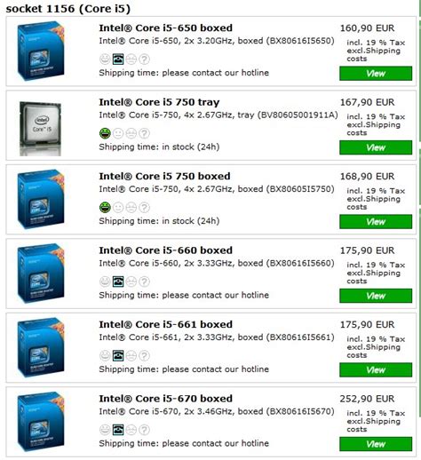 Dual Core Intel Core I3 Core I5 Processors Start Getting Listed