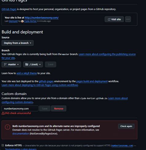 dns how to host two separate websites with github pages stack overflow
