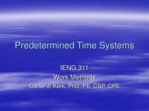 Ppt Predetermined Time Systems Powerpoint Presentation Free Download Id429019