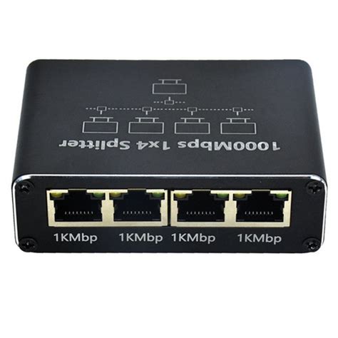 Gigabit Network Splitter 1 To 4 Network Cable Splitter Rj45 Network Port Ethernet Splitter