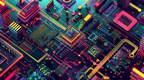 Exploring The Intricate Circuits A Vibrant Journey Into The Colorful World Of Microchips And