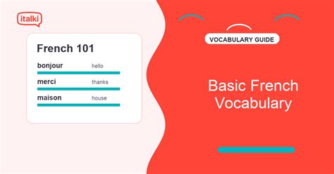 100 Basic French Vocabulary Words Every Beginner Should Know Learn