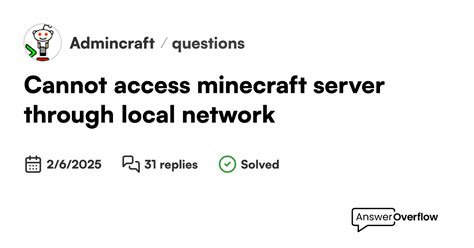Cannot Access Minecraft Server Through Local Network Admincraft