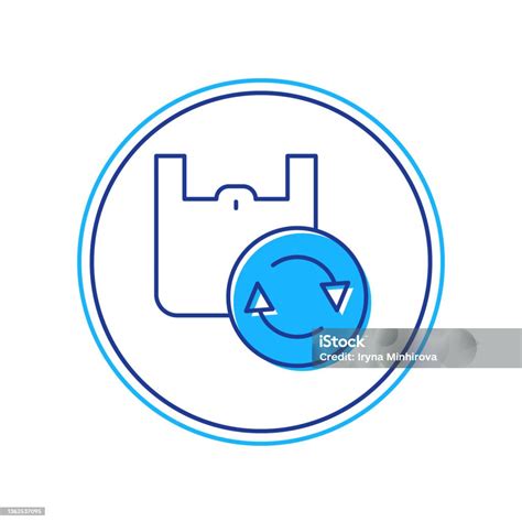 흰색 배경에 분리 된 재활용 아이콘이있는 채워진 윤곽 지 장바구니 재활용 기호가 있는 가방 벡터 가득 찬에 대한 스톡 벡터 아트 및 기타 이미지 Istock