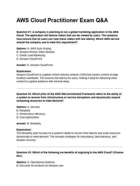 Aws Cloud Practitioner Exam Question And Answer Pdf Amazon Web Services Cloud Computing