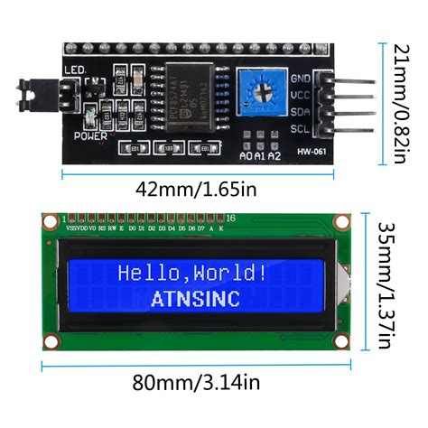 qccan 4 pack 1602 lcd display module i2c blue screen