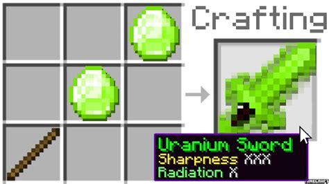 DodaliŚmy Do Minecraft Uranium Sword Do Minecraft Sky Levels Youtube