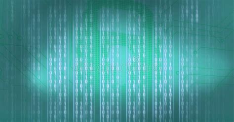Composition Of Binary Coding Processing Over Computer Circuit Board Stock Illustration