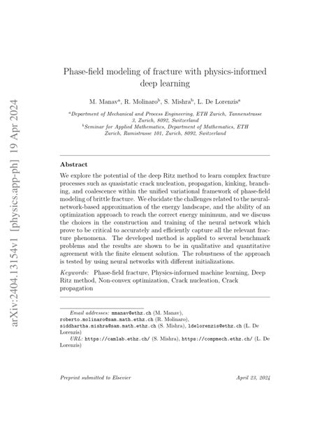 Pdf Phase Field Modeling Of Fracture With Physics Informed Deep Learning