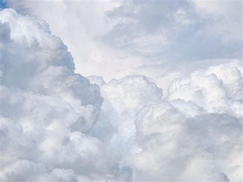White And Gray Sky High Shape Outdoor Group Of Silver Clouds Background