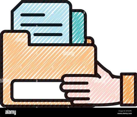 Grated Man Hand With File Folder Document Stock Vector Image And Art Alamy