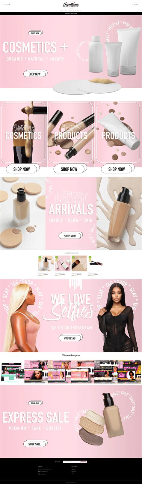 Premade Nude Pink Cosmetics Website Design For Skincare Website Shopify Or Wix Business Custom
