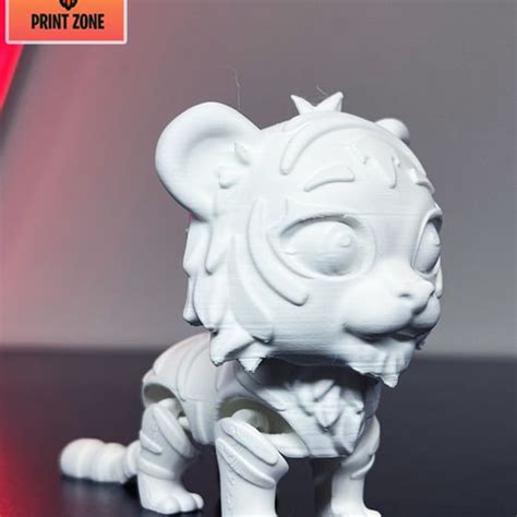 🐅 Cute Tiger Articulating Flexi Print In Place Stl And 3mf Files