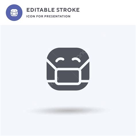 Medical Mask Icon For Presentation Isolated On White Vector Mask Protection Treatment PNG And