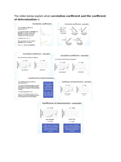 Correlation Coefficient And The Coefficient Of Determination Pdf
