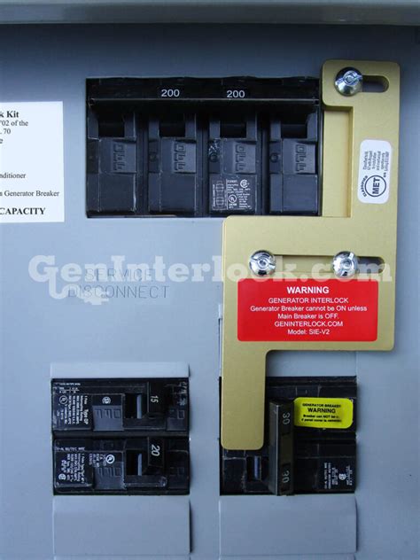 Generator Interlock Kit Vertical Throw Siemens 150 200 Amp Panels Geninterlock