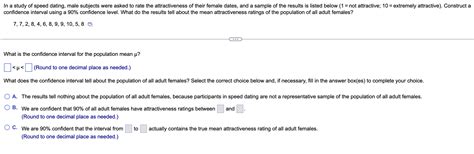 Solved Confidence Interval Using A 90 Confidence Level Chegg Com