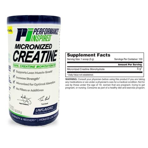 Pure Micronized Creatine Monohydrate Performance Inspired Nutrition