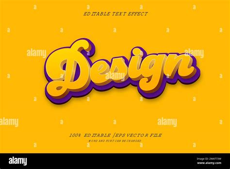 Design Editable Text Effect With D Vector Design Stock Vector Image Art Alamy