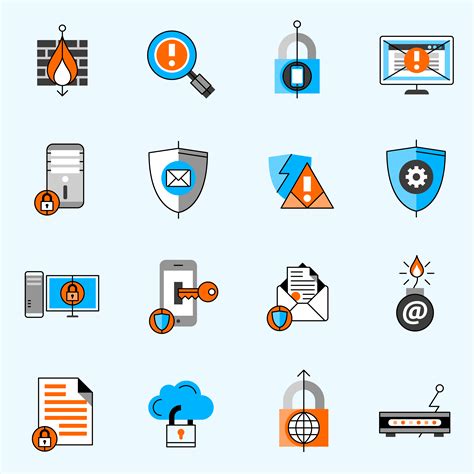 Data Security Line Icons Set 470025 Vector Art At Vecteezy