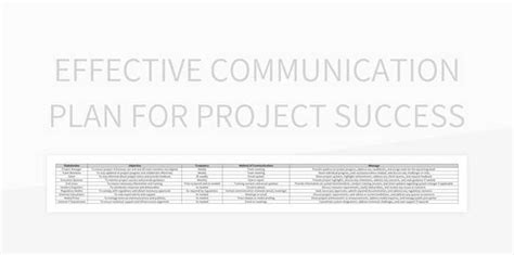 Crafting A Successful Project Communication Strategy Excel Template Free Download Pikbest