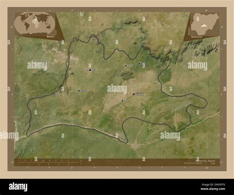 Nassarawa State Of Nigeria Low Resolution Satellite Map Locations