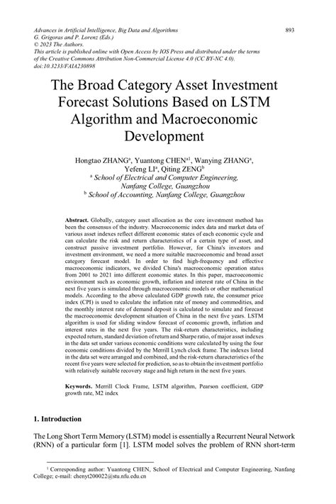 Pdf The Broad Category Asset Investment Forecast Solutions Based On