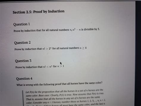 Solved Section Proof By Induction Question Prove By Chegg Com