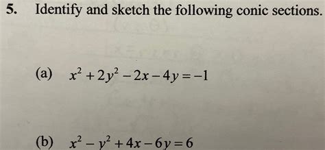 Solved Identify And Sketch The Following Conic