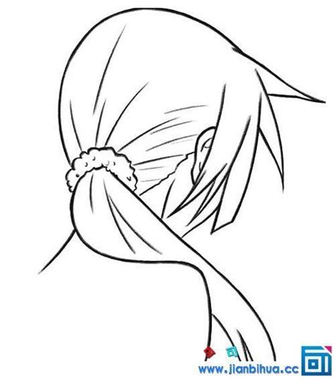 简笔画女孩高马尾 简笔画女孩高马尾背影 画趣文库（我爱生活）