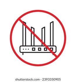Forbidden Router Icon Warning Caution Attention Stock Vector Royalty Free