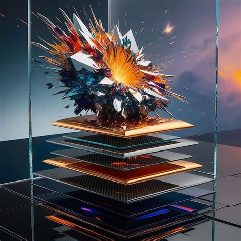 Geometrical Abstract Deep 3d Depth Effect Premium Ai Generated Image