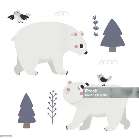 북극곰 캐릭터 크리스마스 트리 장식 요소 새 새해 일러스트와 크리스마스 야생 겨울 벡터 귀여운 클립 아트 0명에 대한 스톡 벡터 아트 및 기타 이미지 Istock