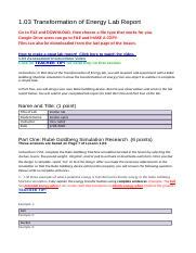 Transformation Of Energy Lab Report Odt Transformation Of Energy Lab Report Go To