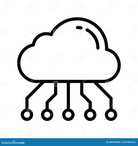 Cloud Computing Vector Outline Icon Design Illustration Cloud Computing Symbol On White