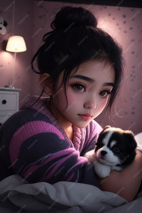 Premium Ai Image 18 Years Old Cute Pretty Girl Black Eyes Blushing