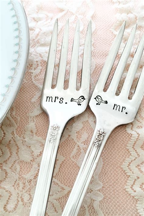 Beautifully Hand Stamped Vintage Silverware And Personalized Tware