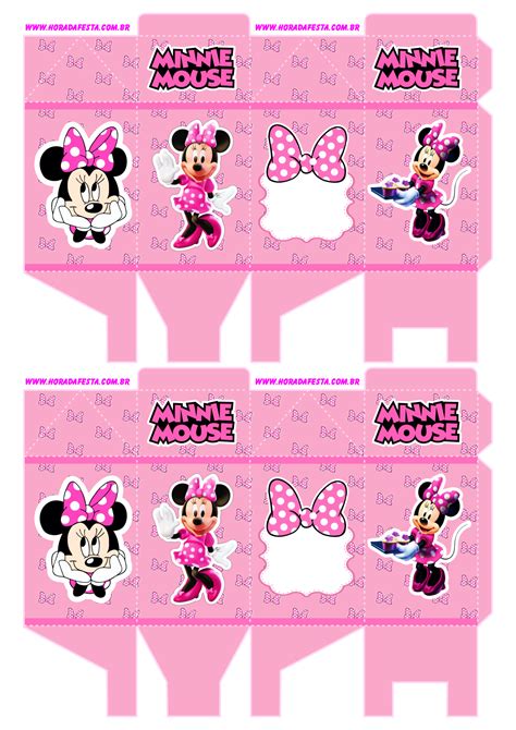 Mimos De Papelaria Caixinha De Leite Minnie Rosa Tesourete Lacinho