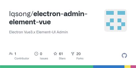 GitHub Lqsong Electron Admin Element Vue Electron Vue3 X Element UI