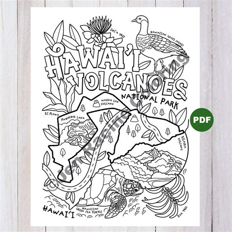 Hawaii Volcanoes National Park Coloring Page New Zealand Worksheets