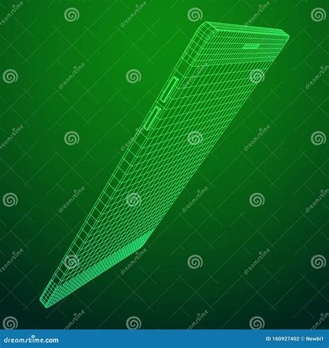 Smartphone Mobile Touch Screen Display Wireframe Stock Vector