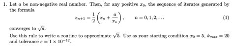 solved 1 let a be non negative real number then for any
