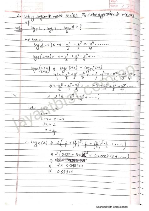Exponential And Logarithmic Series Class Math Note Library Educational Content For Class