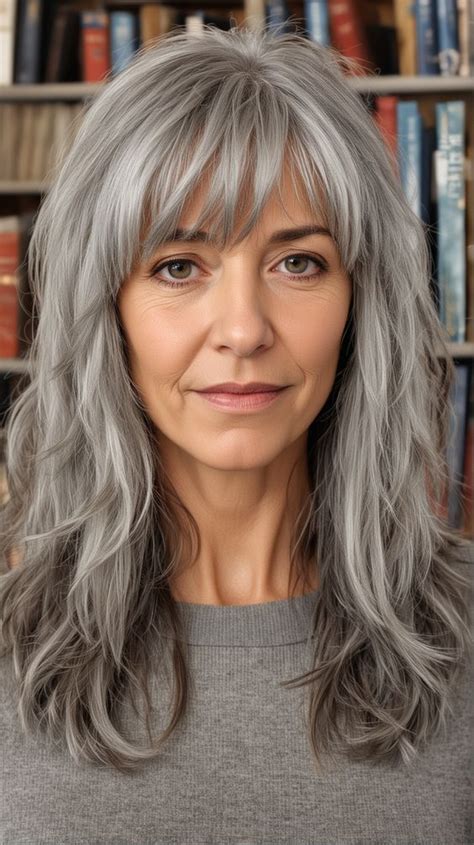 23 Timeless Long Hair With Bangs For Women Over 50 Elegant Hairstyles