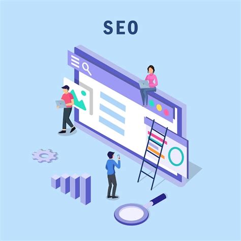 Premium Vector Seo Concept Search Engine Optimization With Office Team People Working Together