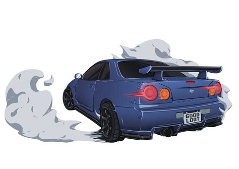 A R34 Drifting I Drew Some Time Ago R Drawing