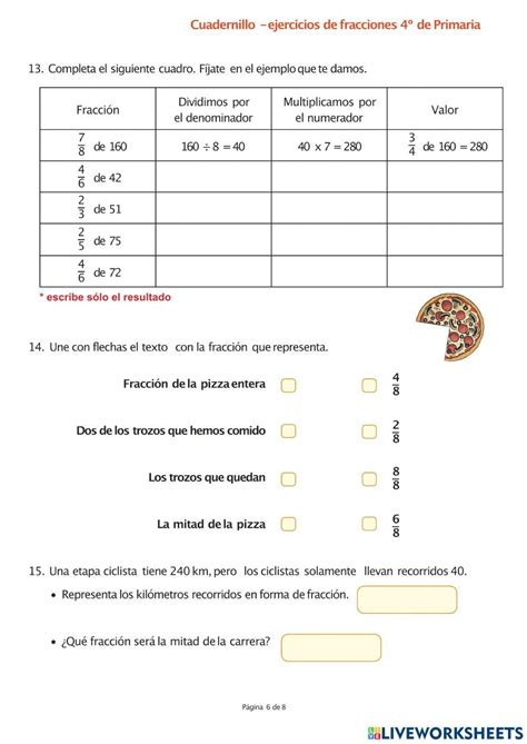 Fracciones Representación Activity Live Worksheets