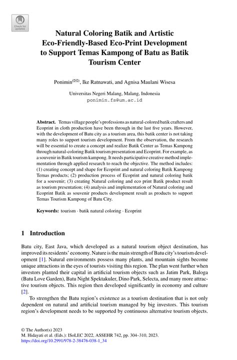 Pdf Natural Coloring Batik And Artistic Eco Friendly Based Eco Print Development To Support