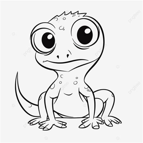 만화 아기 도마뱀 색칠 페이지 개요 스케치 드로잉 벡터 도마뱀 그리기 도마뱀 개요 도마뱀 스케치 Png 일러스트 및 벡터