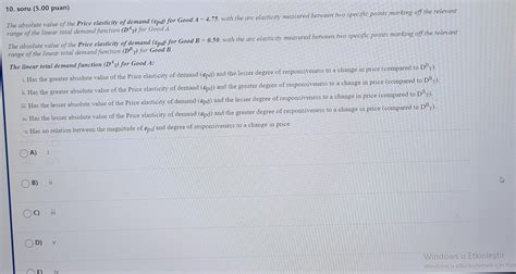 Solved The Absolute Value Of The Price Elasticity Of Demand